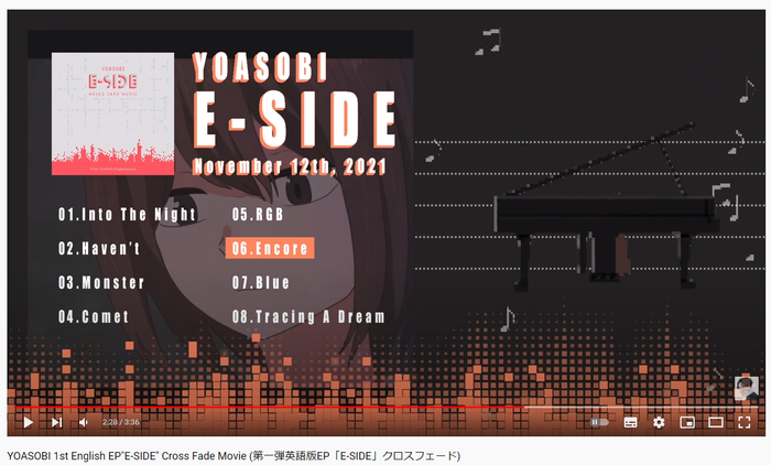 YOASOBI 1st English EP"E-SIDE" Cross Fade Movie (第一弾英語版EP「E-SIDE」クロスフェード) :: Get out of your ...